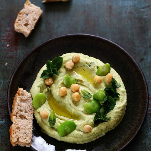 Houmous de petits pois - apéritif vegan - Un déjeuner de soleil