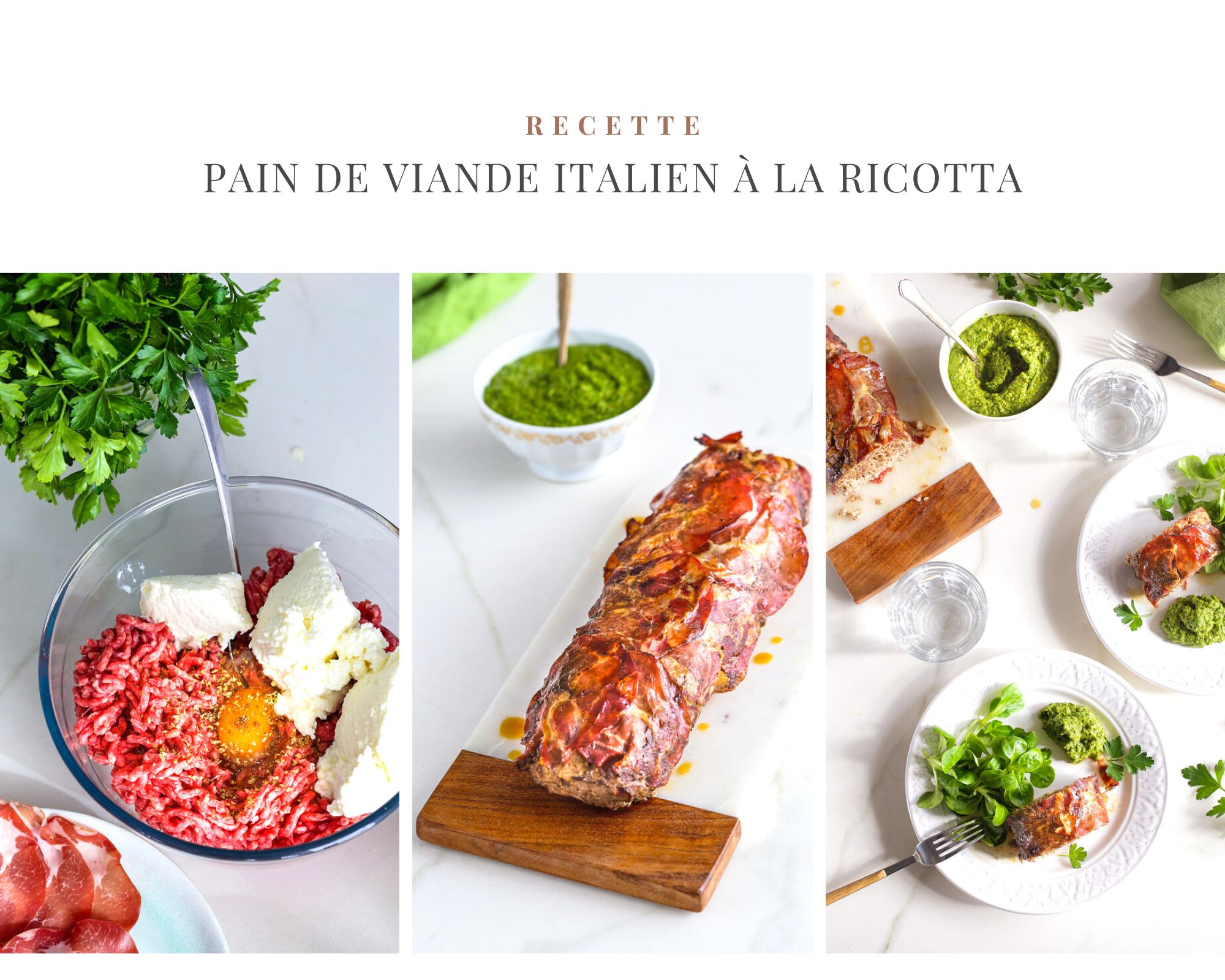 Pain de viande à la ricotta - Recette italienne légère - Un déjeuner de ...