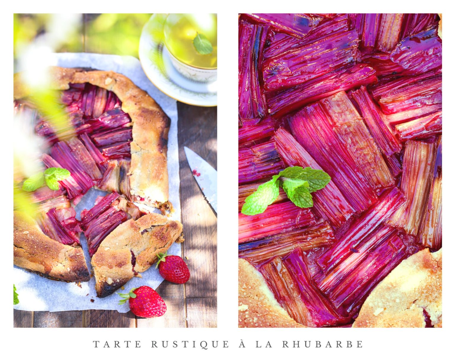 Tarte rustique à la rhubarbe (sans oeufs) - Recette dessert facile - Un ...